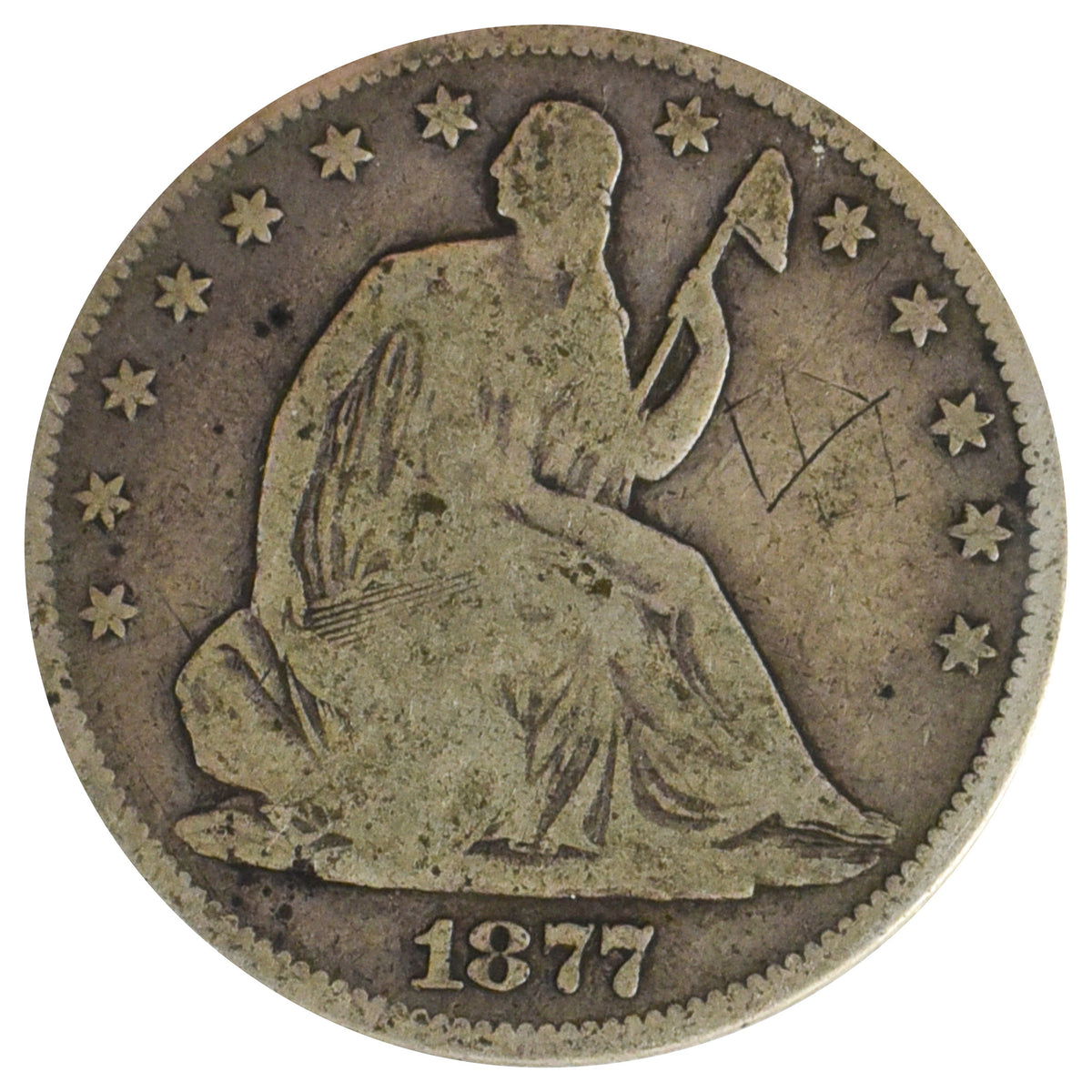 1877 Liberty Seated Half Dollar Details (VG) – CCI