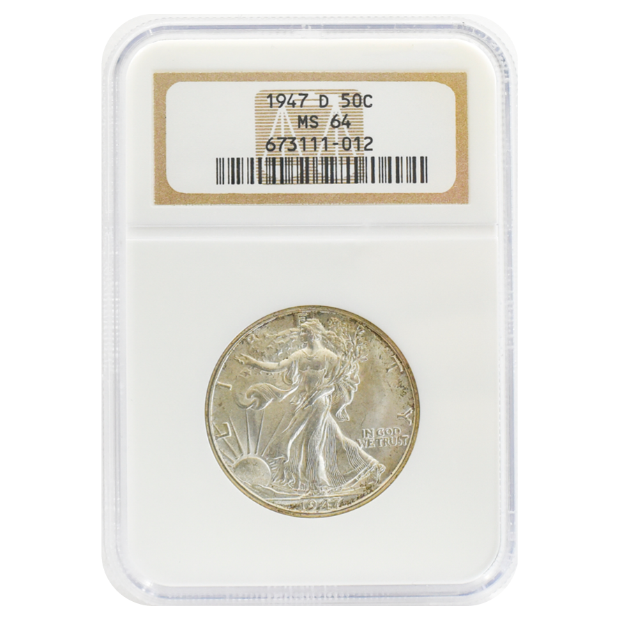 1947-D Walking Liberty Half Dollar MS64 NGC – CCI