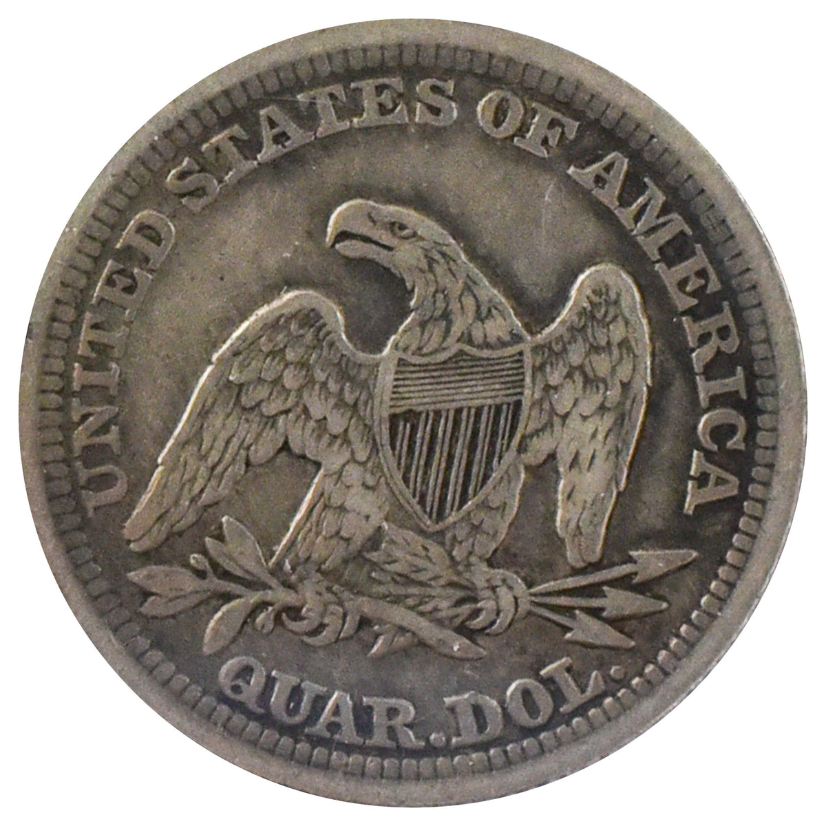 1854 With Arrows Liberty Seated Quarter (VF30) – CCI