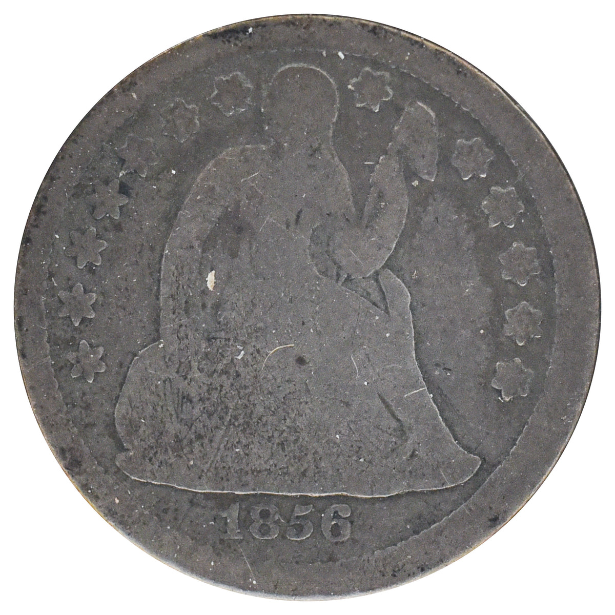 1856 "Small Date" Liberty Seated Dime (VG) – CCI