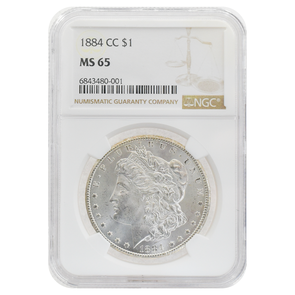 1884-CC Morgan Dollar MS65 NGC – CCI