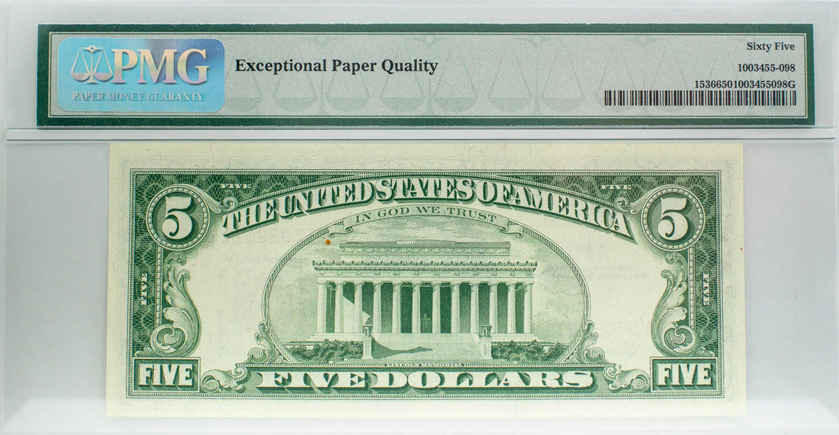 PMG 1963 $5 Legal Tender CU65 EPQ – CCI