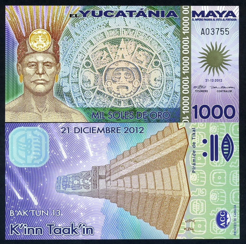 2012 Mexico 1,000 mil soles de oro Polymer Currency – CCI