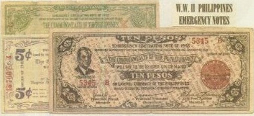 3 Circulated WWII Philippines Emergency Notes – CCI