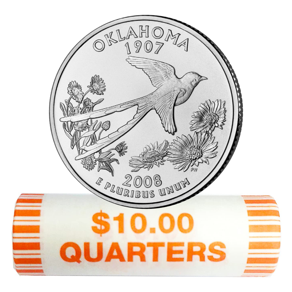 2008-P Oklahoma Quarter Rolls – CCI