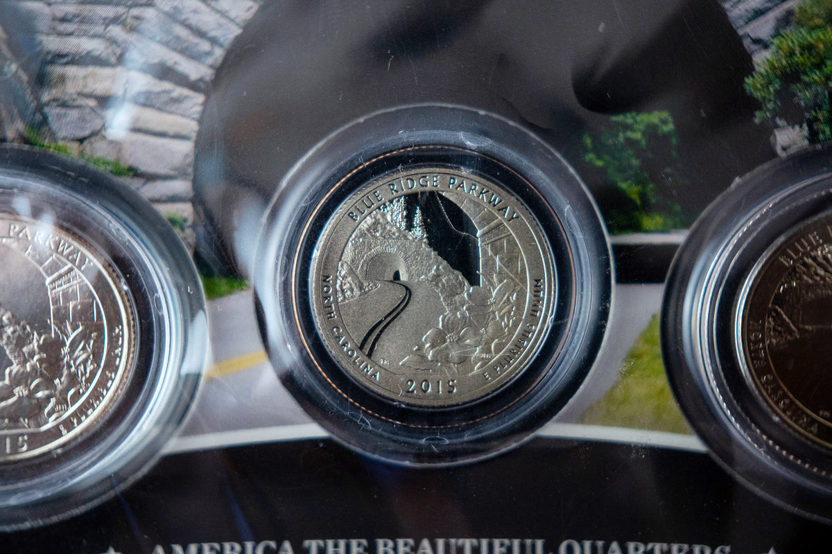 2010 America The Beautiful Blue Ridge Parkway 3 Coin Quarter Set – CCI