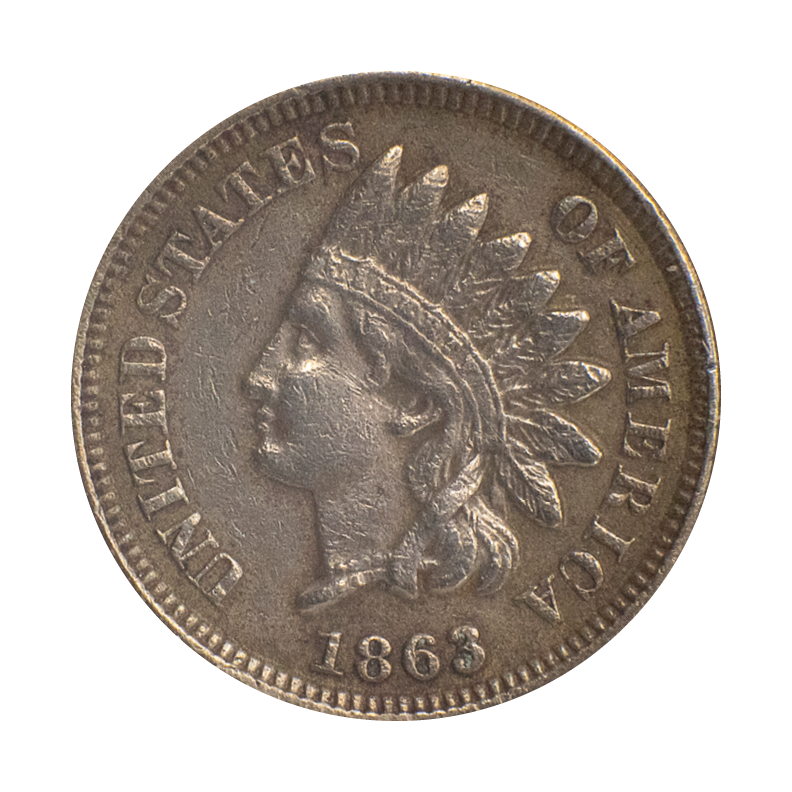 1863 Indian Head Penny F-XF – CCI