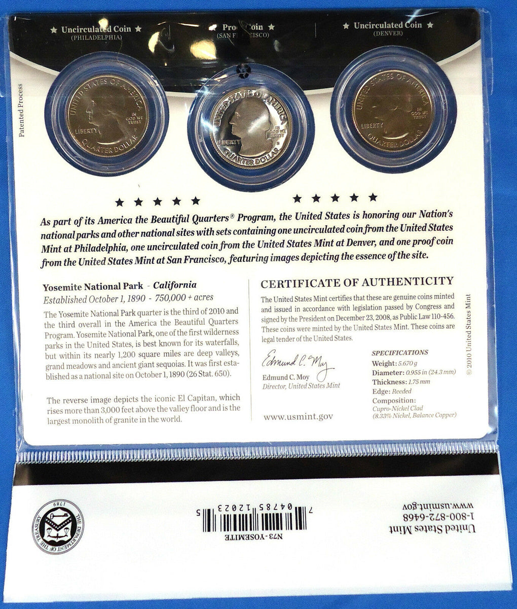 2010 America The Beautiful Quarter Three Coin Set Yosemite – CCI